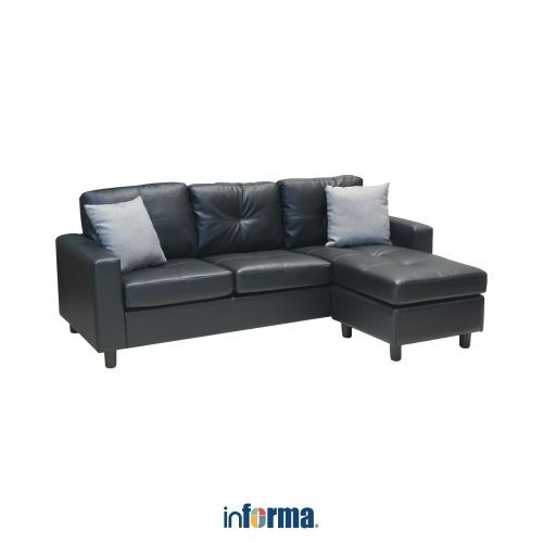 Jual Informa Berwick Sofa L Sectional Kulit - Hitam Tempat Duduk Empuk ...