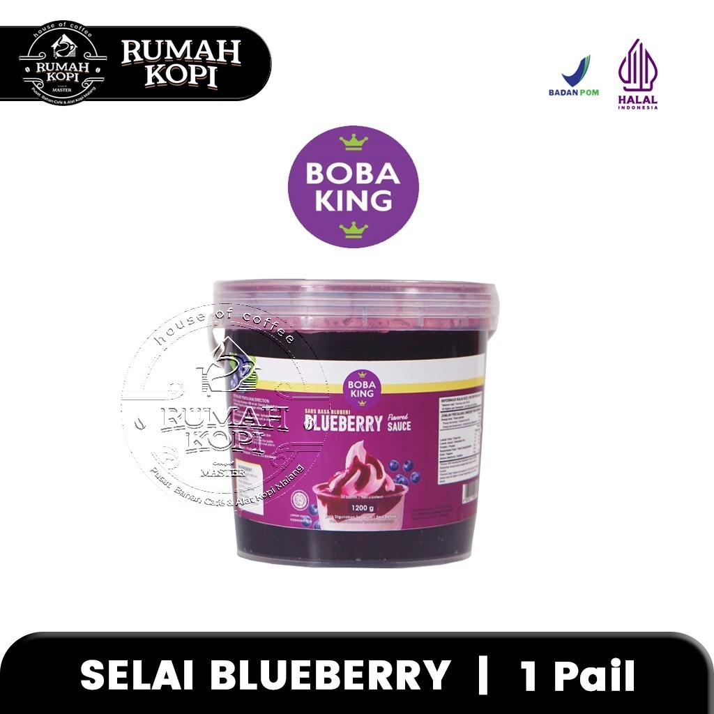 Jual Selai Blueberi Boba King Blueberry Jam 1 Pail 1,2kg Bobaking ...