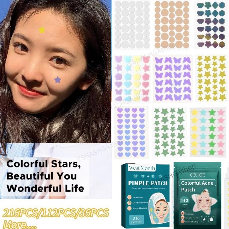 Jual 112pcs/200pcs/216pcs Colored Pimple Stickers Invisible Pimple Marks Acne Patch | Shopee ...