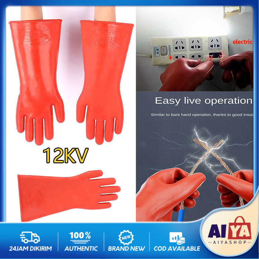 Jual 1 Pasang Sarung Tangan Listrik Anti Setrum Class Profesional 12KV ...
