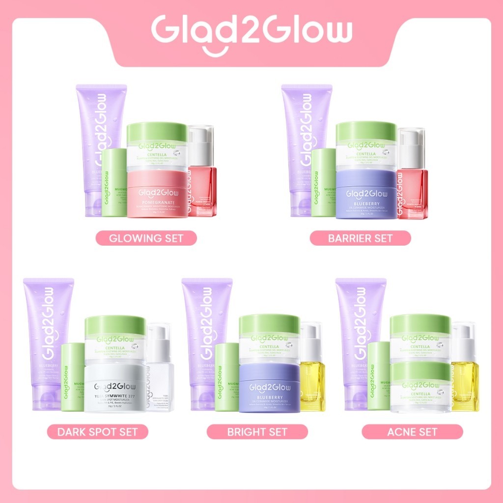 Jual SPECIAL BUNDLE 5 in1 Glad2Glow 5pcs Paket Skincare Moisturizer ...
