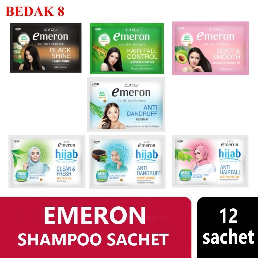 Jual [12 Sachet] Emeron Shampoo Sachet 10ml - 1 Renceng | Anti Dandruff ...