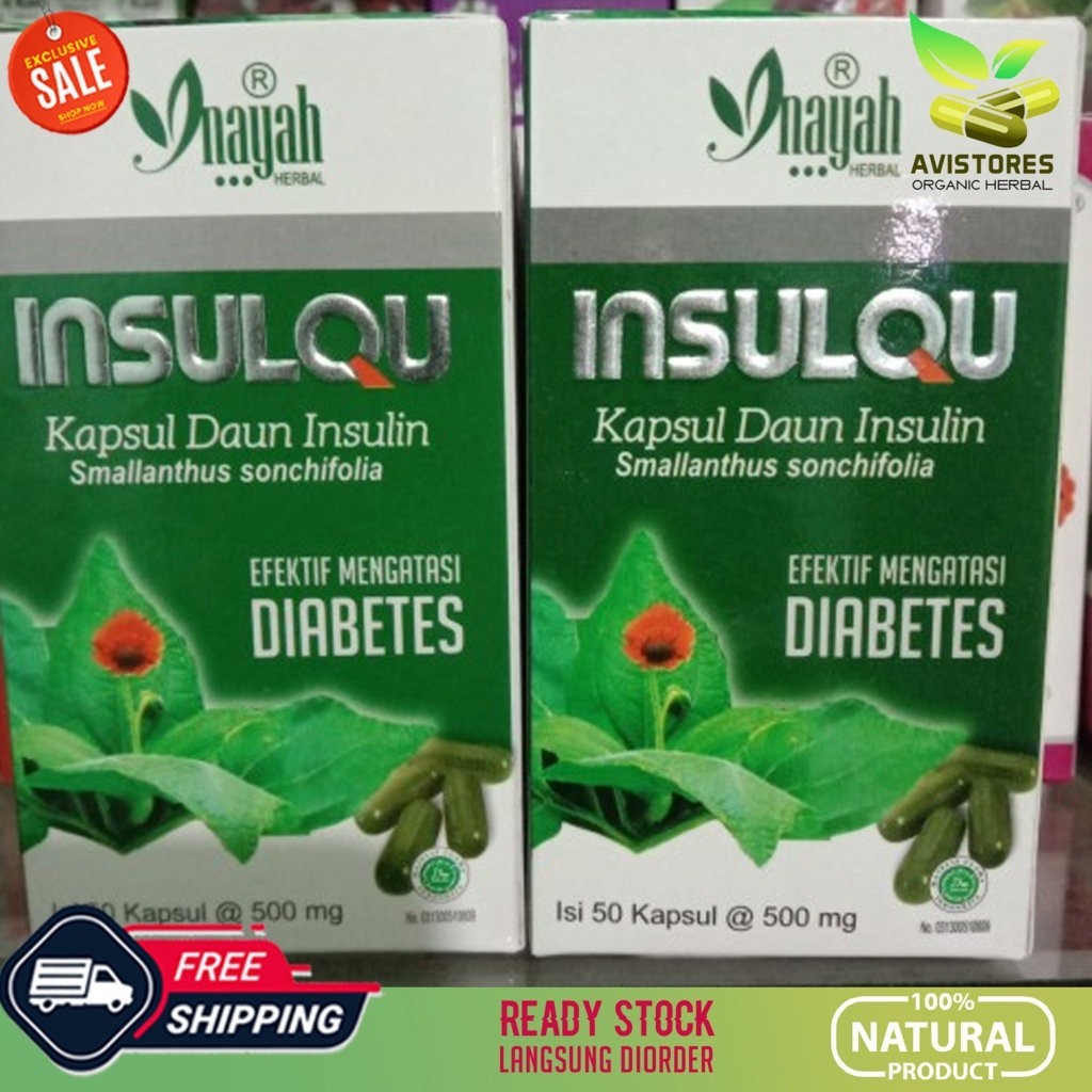 Jual INSULQU INSULINFIT Kapsul Daun Insulin Obat Diabetes 50 Kapsul ...