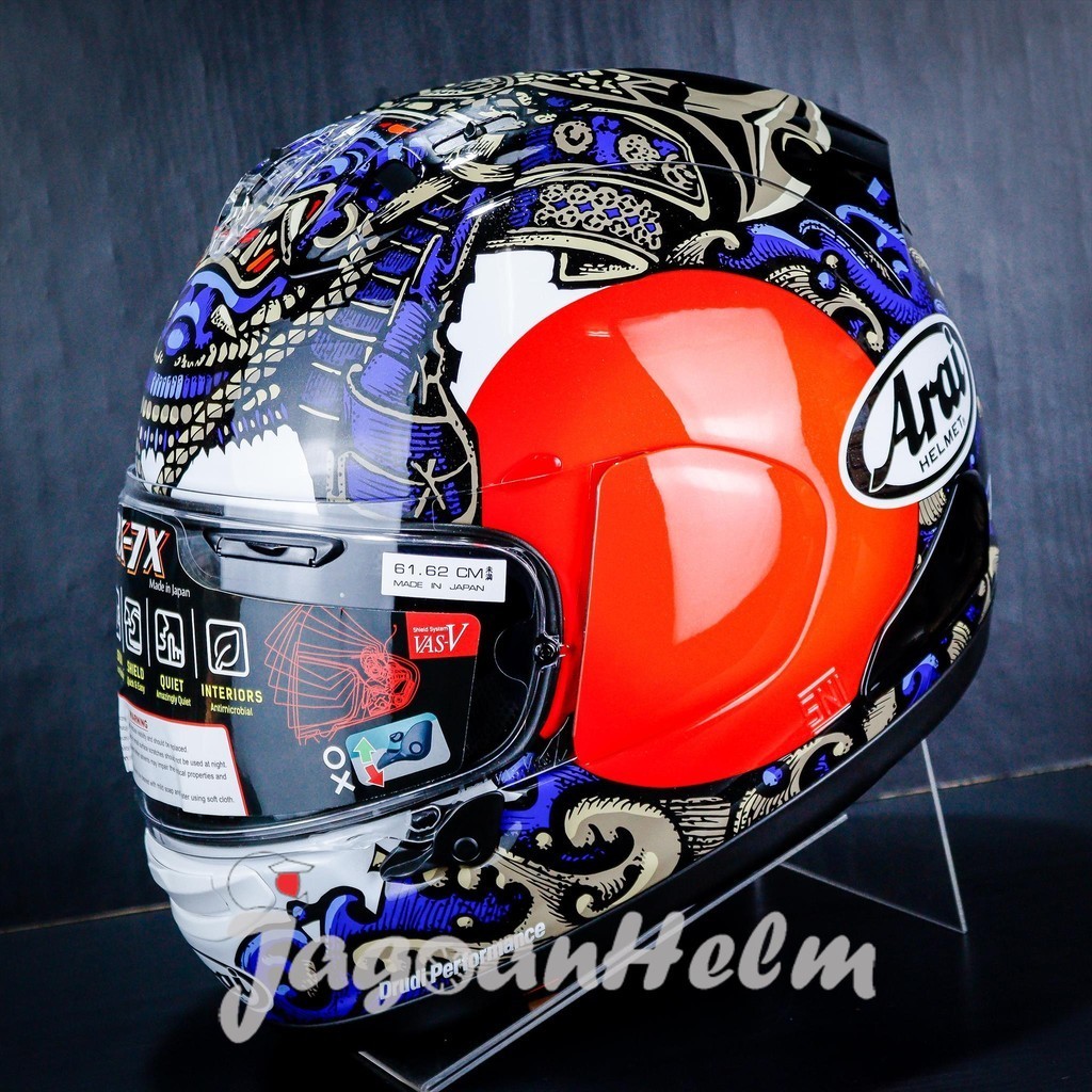 Jual ARAI RX-7X SAMURAI |BLUE BLACK FULLFACE | RX7X | SNI | Shopee ...
