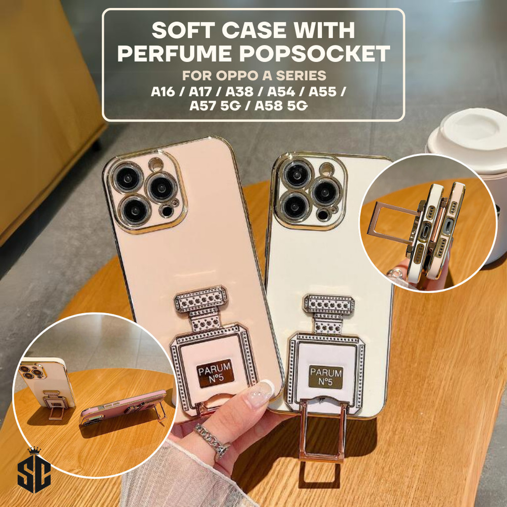 Jual Soft Case Standing Perfume Pop Socket for Oppo A16 / A17 / A38 ...