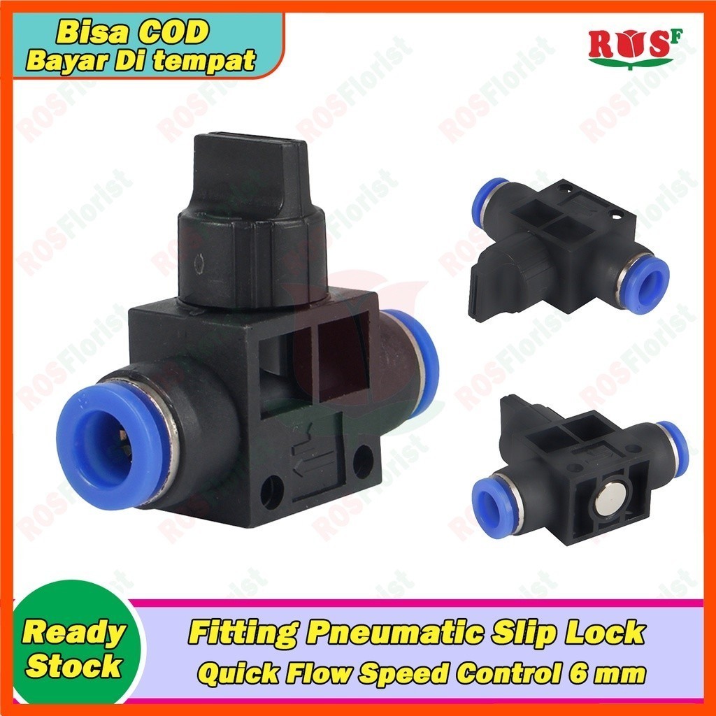 Jual RF - Quick Valve Flow Speed Control 6 x 6 mm Fitting Pneumatic ...