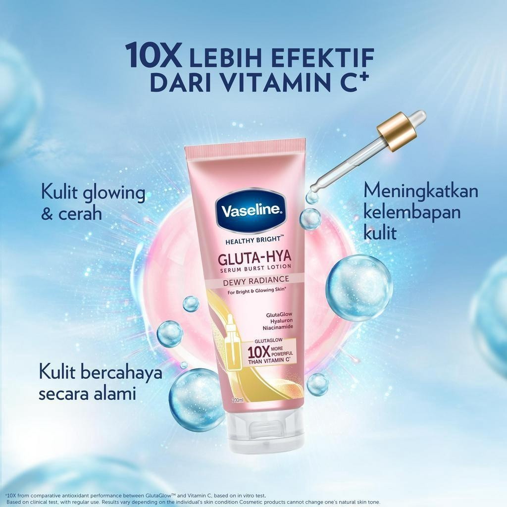Jual VASELINE GLUTA HYA DEWY RADIANCE SERUM 10x GLUTA GLOW 330 ml | Shopee Indonesia