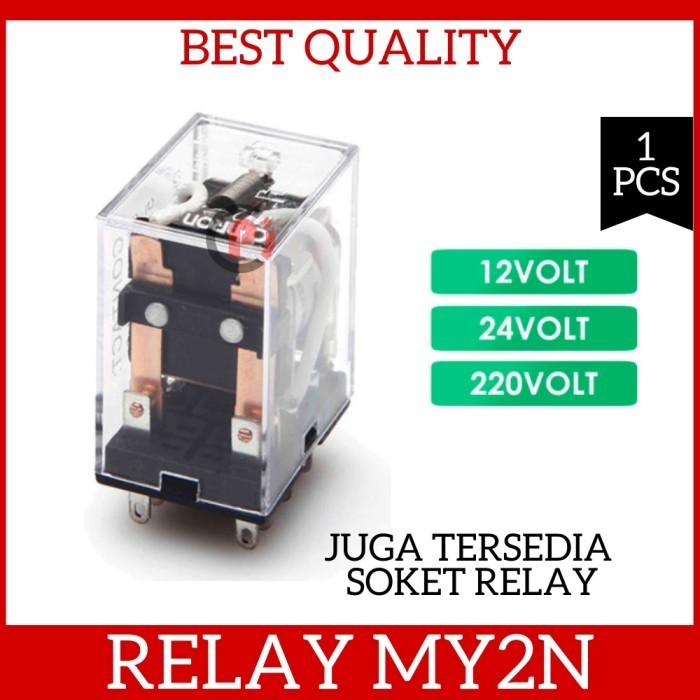 Jual RELAY MY2N MY2 12V 24V DC 220V AC Soket Relai 12 24 220 Volt | Shopee Indonesia