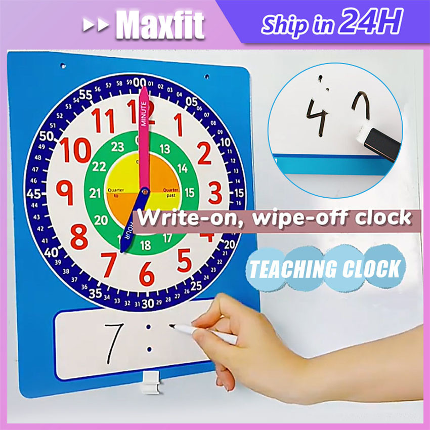 Jual Clock Learning Time Teaching Aids Mainan Edukasi Anak Belajar ...