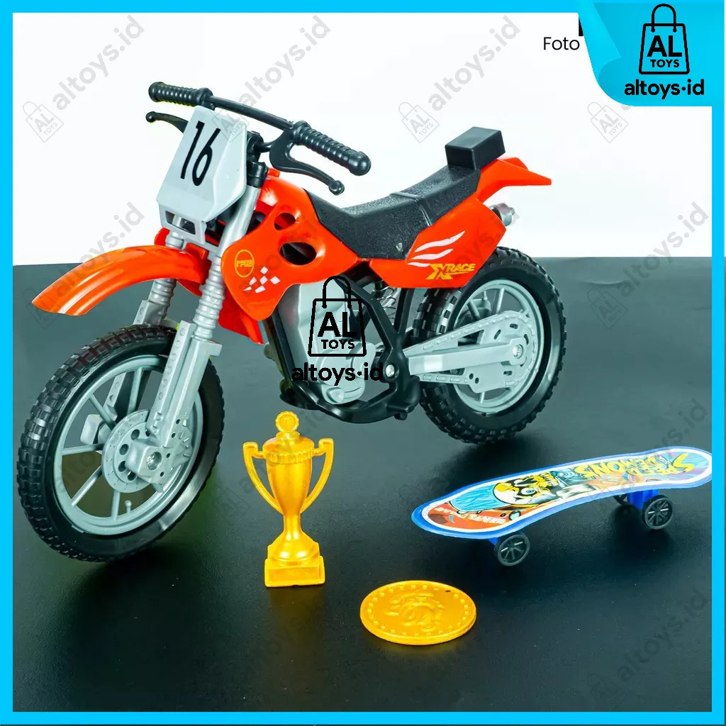 Jual MAINAN ANAK ANAK KENDARAAN MOTOR TRIL CROSS + SKATEBOARD SET ...