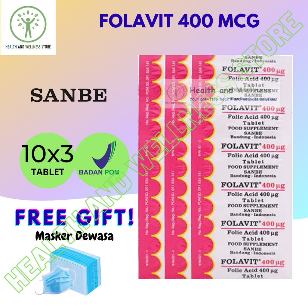 Jual Folavit 400 Mcg Tablet Folic Acid Asam Folat Kehamilan Pregnancy ...
