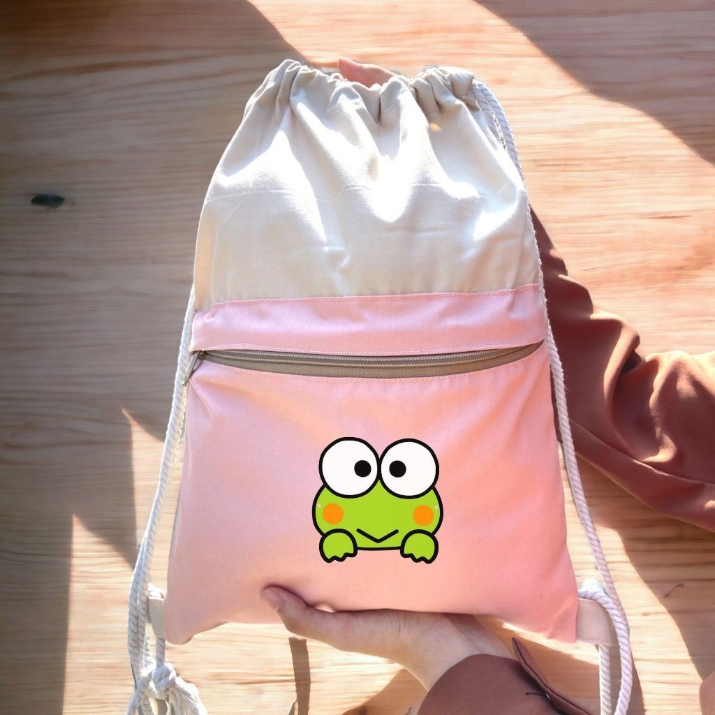 Jual STRINGBAG tas saku pocket NAOMI keropi tas serut bagpack fashion korean style cute ...