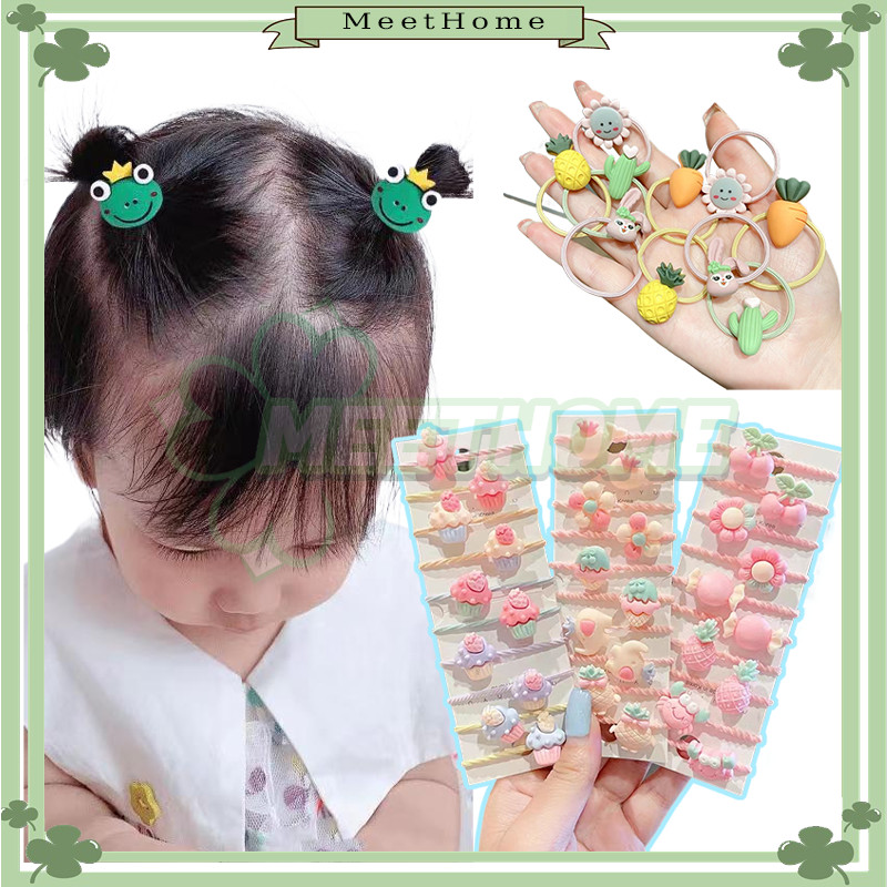 Jual 10Pcs Set Ikatan Rambut Korea Anak/Ikat Rambut Karet Anak Lucu ...