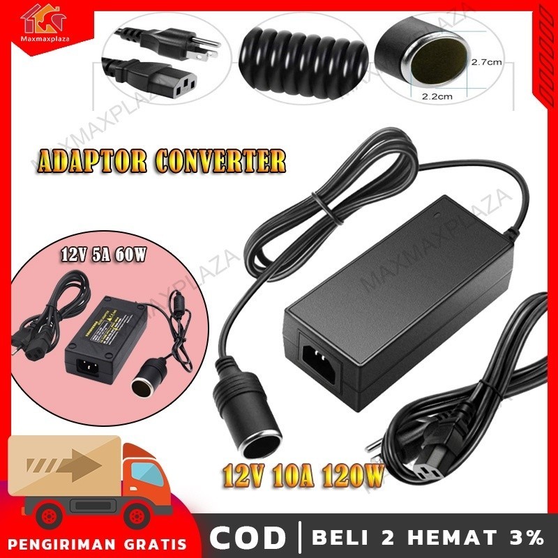 Jual 5A/10A Adaptor Lighter Converter Konverter 220V AC To 12V DC ...