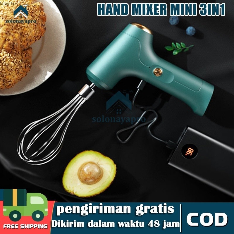 Jual Hand Mixer Electric Wireless- Portable Mixer 3IN1 Coffee Mixer ...