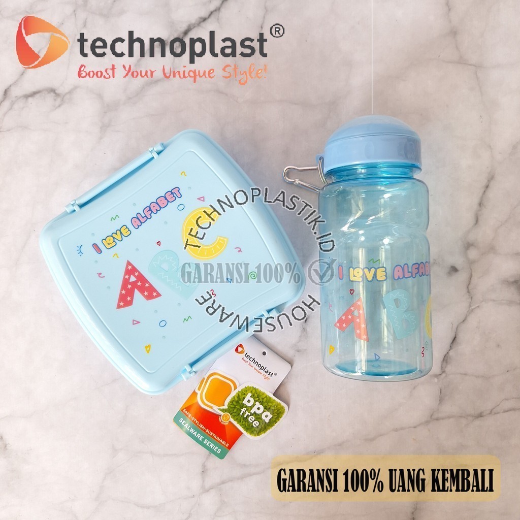 Jual TECHNOPLAST Kotak Makan Set Box 500Ml & Botol Minum Anak 560Ml ...