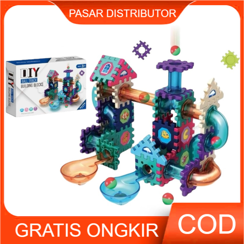 Jual Pasar Distributor DIY BALL TRACK BUILDING BLOCKS 138A-10 Mainan ...