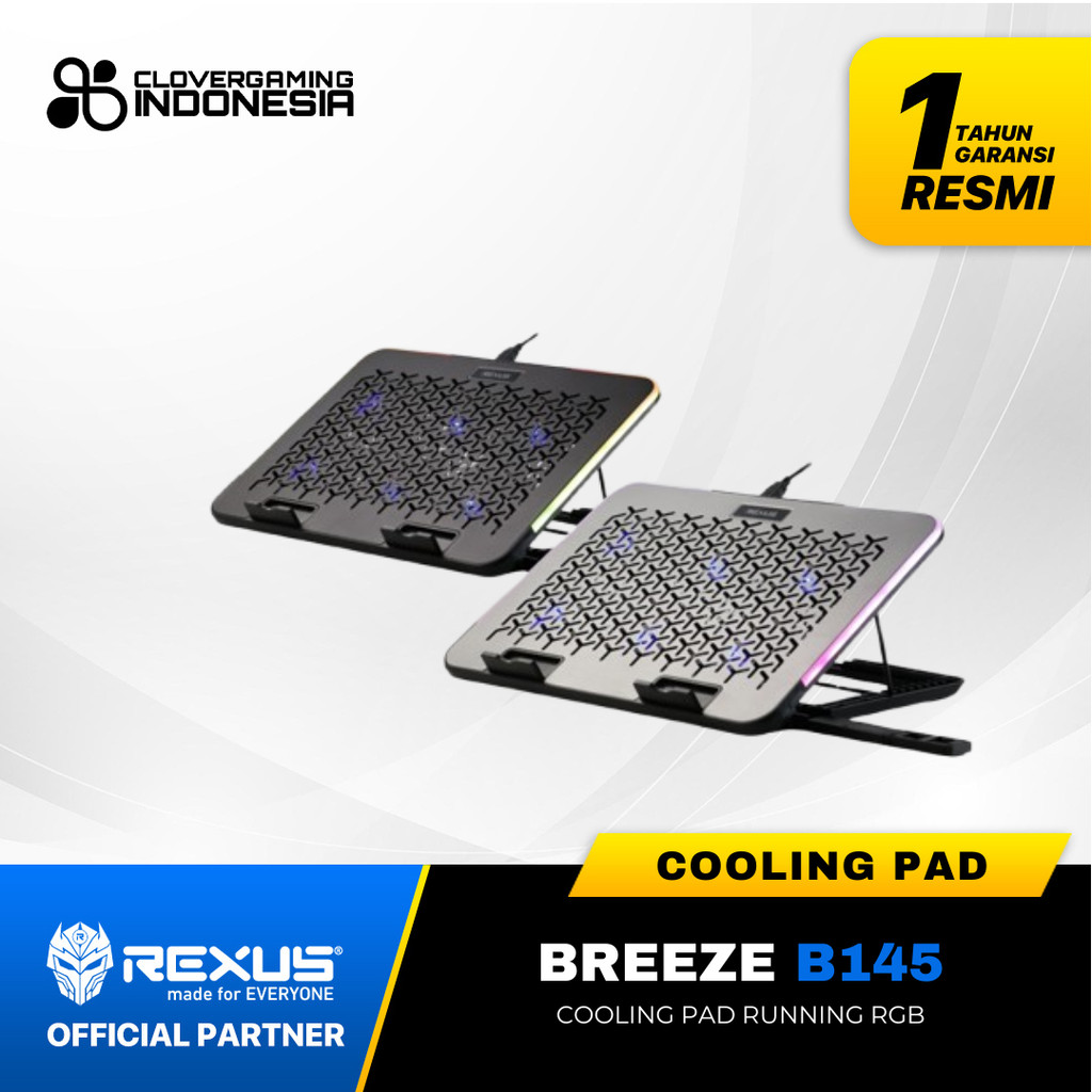 Jual Rexus Breeze B145 B-145 Cooling Pad RGB Kipas Laptop Notebook Fan ...
