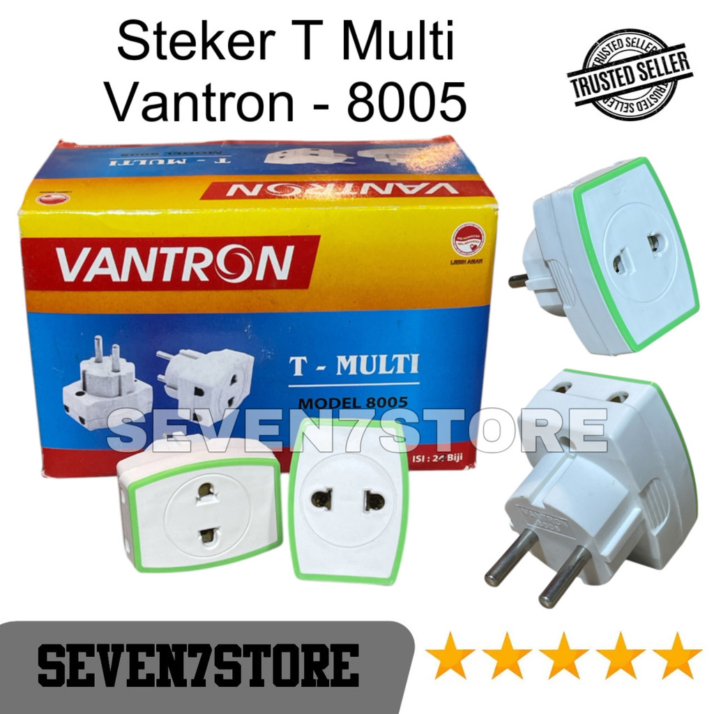 Jual Steker T Multi Serbaguna VANTRON V 8005 Colokan Listrik 3 Lubang ...