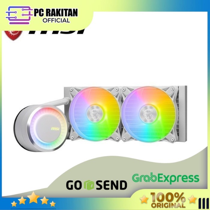 Jual MSI CPU AIO COOLER MAG CORELIQUID E240 ARGB (240MM RADIATOR + 2X 120MM ARGB FANS) WHITE ...