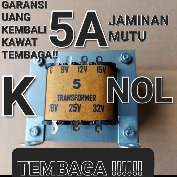 Jual BSM NOL 5A kecil TRAVO TRAFO 5A NOL ENGKEL 9v 12v 15v 18v 25v 32v ...