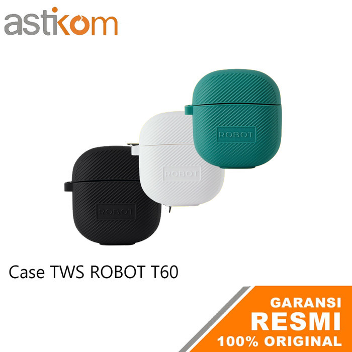 Jual CASING TWS EARPHONE ROBOT T60 CASE KARET SILICON GREEN/WHITE/BLACK ...