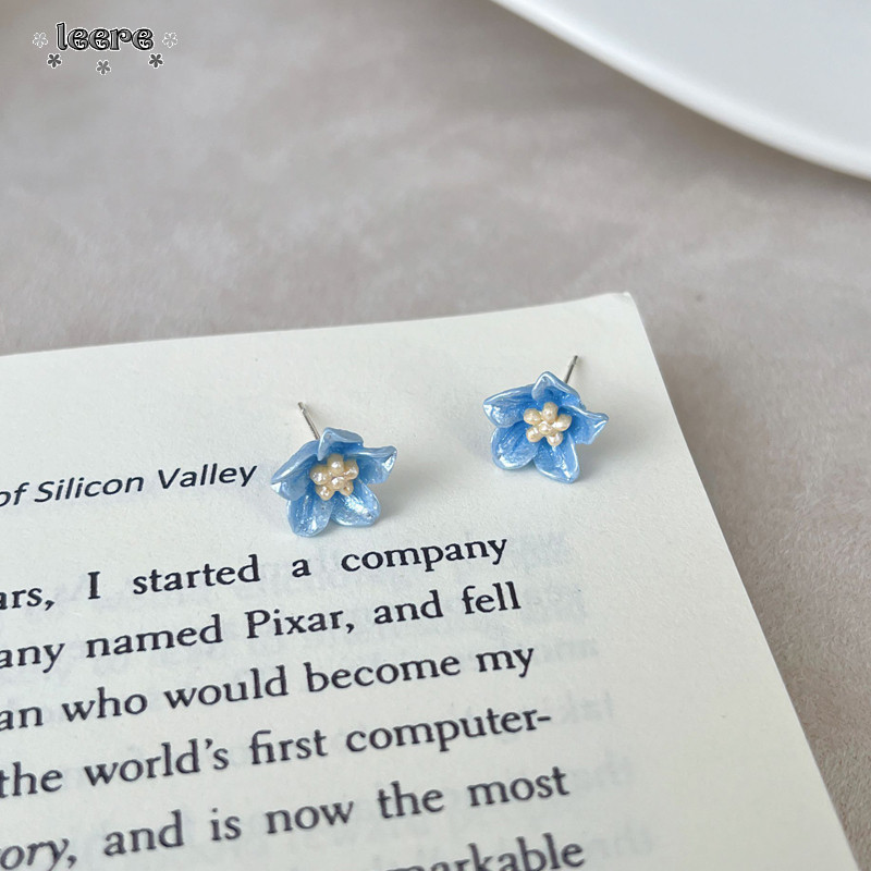 Jual COD Anting Camellia Biru Anting Manis Temperamen Anting Rasa ...