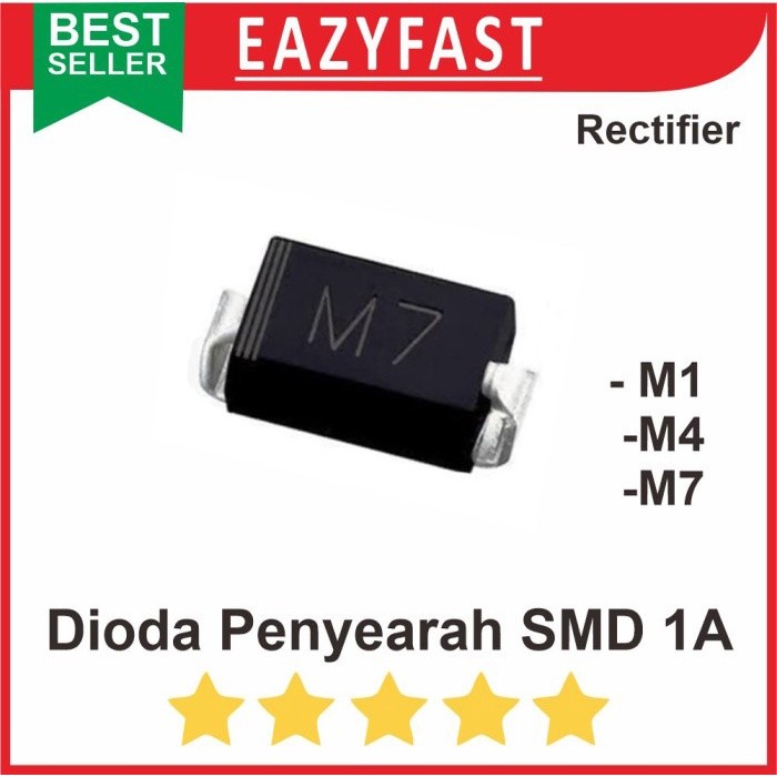 Jual Dioda SMD 1A M1 M4 M7 1N4001 1N4004 1N4007 1 A Ampere Diode Rectifier | Shopee Indonesia