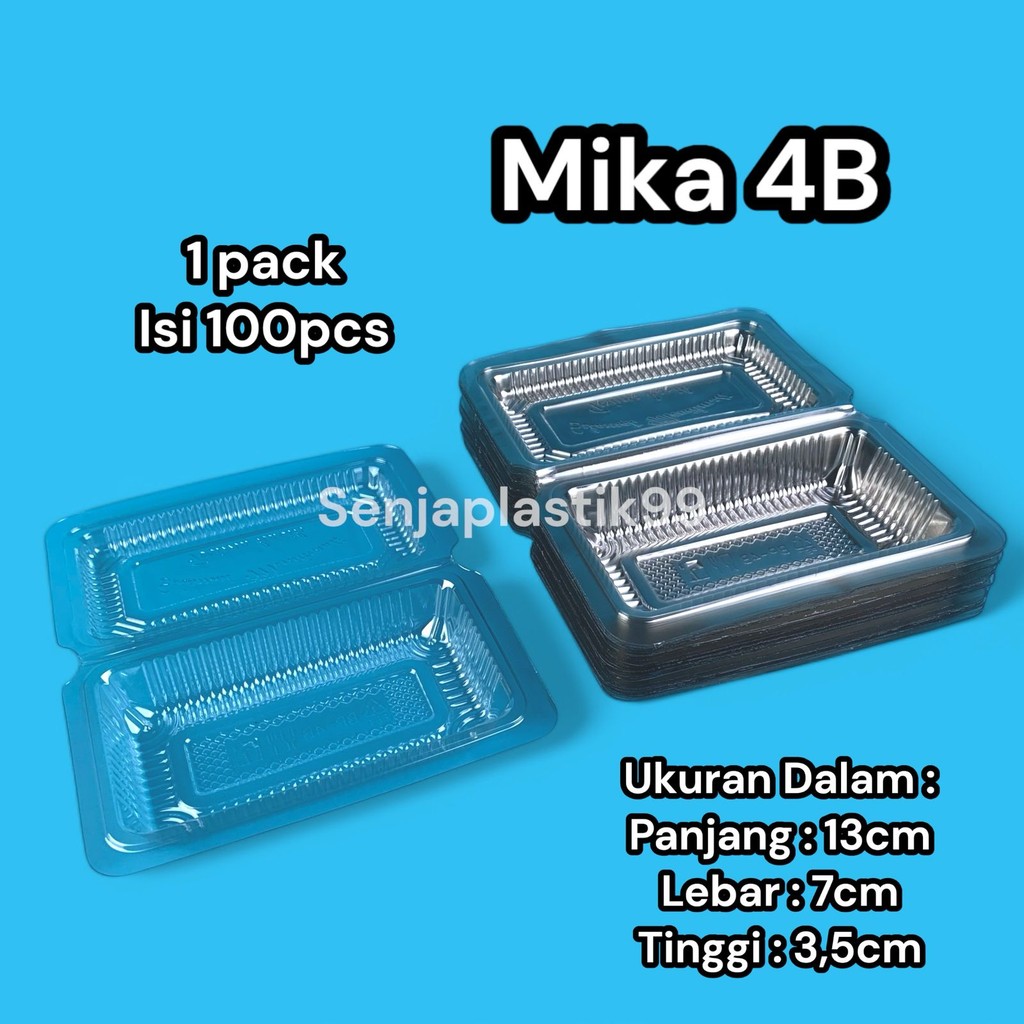 Jual Mika Kue 4B - Isi 100Pcs / Tray Plastik Kemasan Makan Ukuran 4A ...