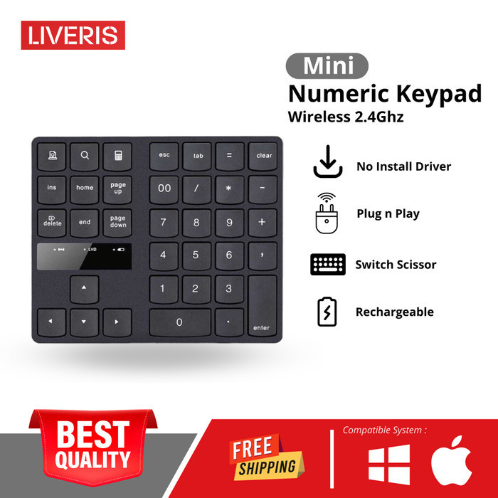 Jual Keypad Numeric Wireless Numpad Keyboard Angka Laptop Macbook ...