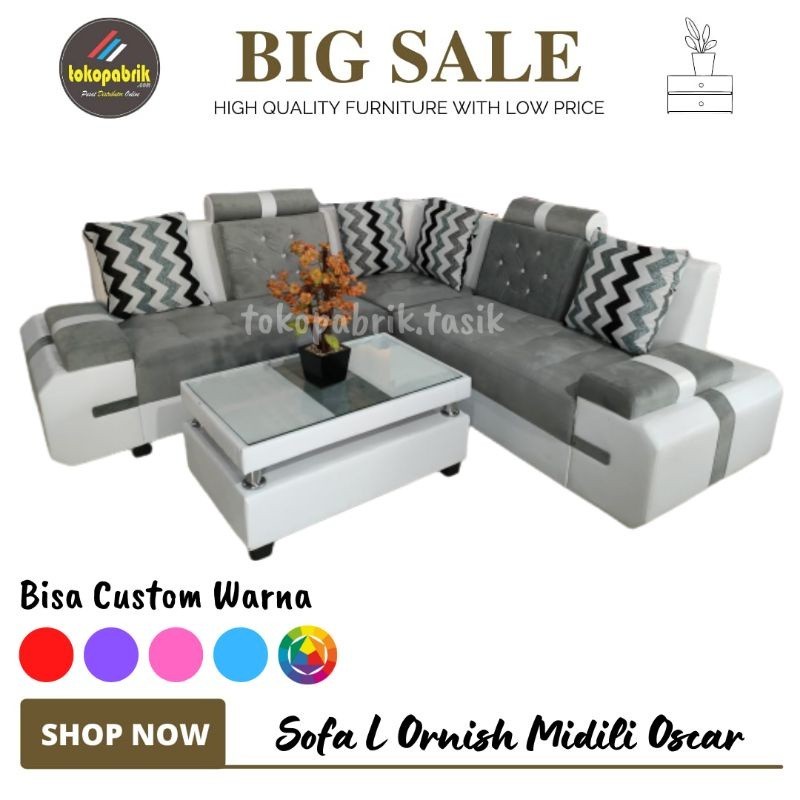 Jual BIG RAMAHDAN SALE11 Sofa Sudut L Midili Oscar Sofa Sudut Minimalis ...