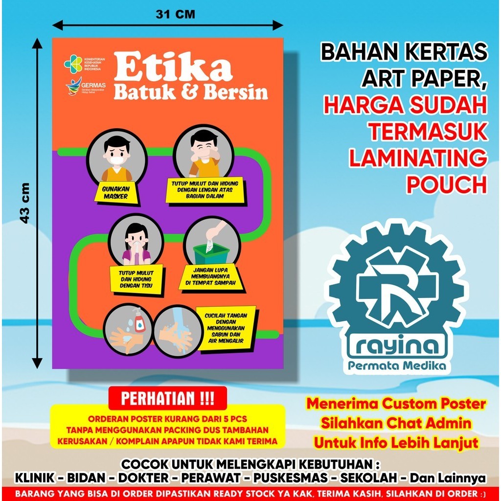 Jual Poster Etika Batuk dan Bersin | Shopee Indonesia