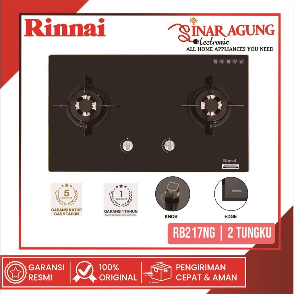 Jual KOMPOR RINNAI 2 TUNGKU KACA RB 217N(G) / RB217N(G) - GARANSI RESMI | Shopee Indonesia