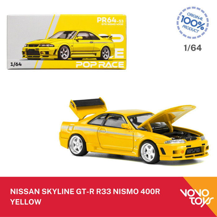 Jual Poprace 1/64 Nissan Skyline GT-R R33 Nismo 400R Yellow Diecast | Shopee Indonesia