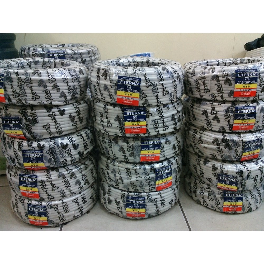 Jual KABEL LISTRIK ETERNA PER METER NYM 2x1,5 / 2x2,5 / 3x1,5 / 3x2,5 | Shopee Indonesia