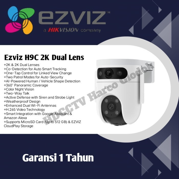 Jual EZVIZ H9C Dual Lens 2K & 2K - 3MP + 3MP Smart Home Wifi IP Camera ...