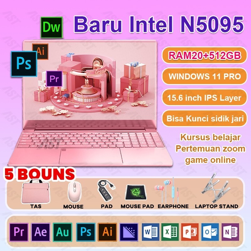 Jual AST laptop pink baru 2024 murah ORI RAM20G+512GB SSD WINDOWS11 PRO ...