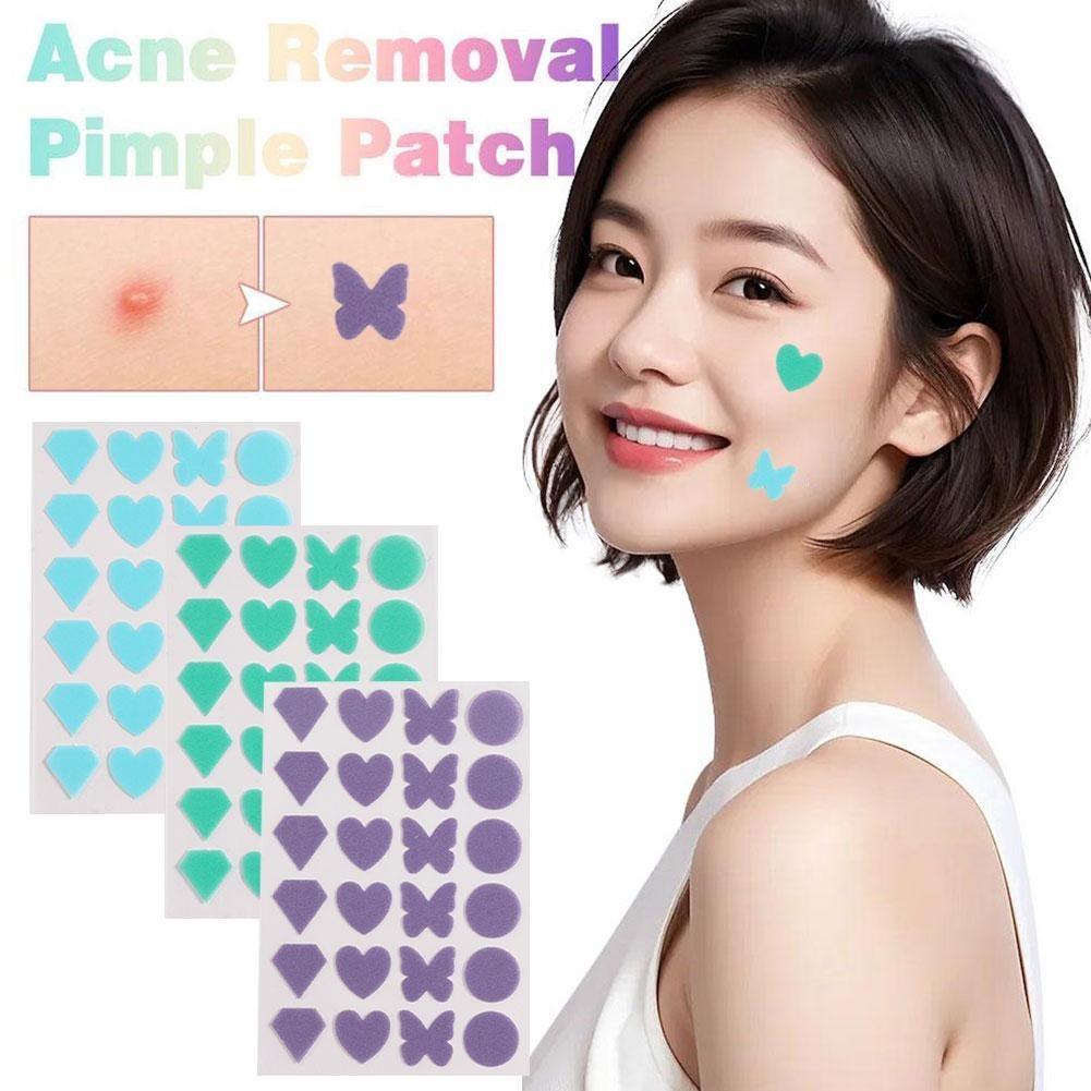 Jual 24pcs Colorful Acne Stickers Love Butterfly Round Acne Patch ...