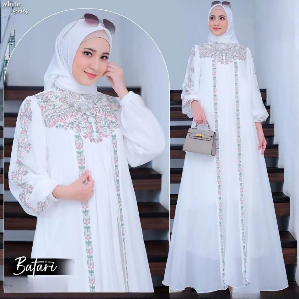 Jual MIS HIJAB Batari Dress Bordir Mewah Elegan Bahan Ceruty Babbydoll ...