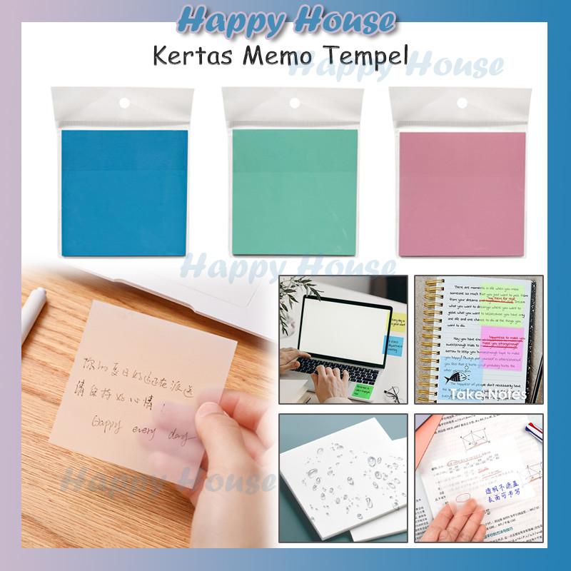 Jual Sticky Notes Transparan Plastik Kertas Memo / Kertas Memo Tempel ...