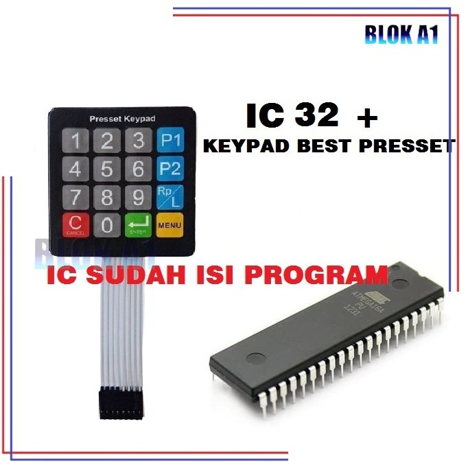 Jual IC PROGRAM POM MINI ATMEGA 32 / 16 A & KEYPAD BEST PRESSET ...