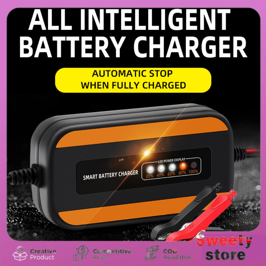 Jual COD CAS AKI MOTOR Charger Aki Motor Lead Acid Smart Charger 13.8V ...