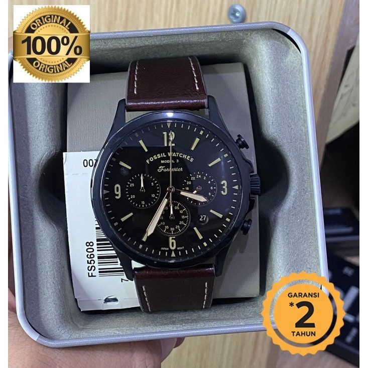 Jual Forrester FS5608 Chronograph Men Brown Leather original | Shopee ...