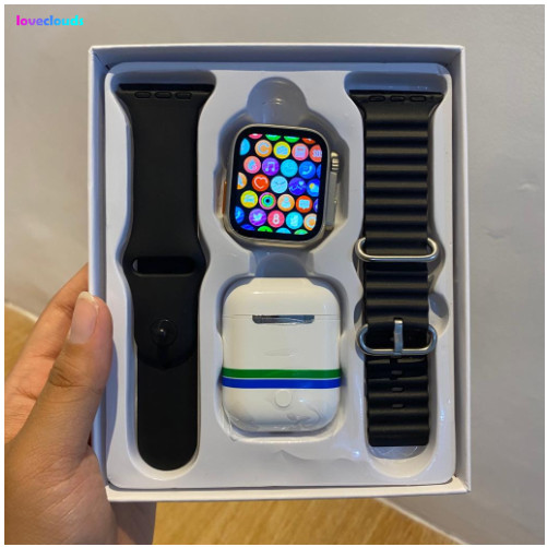 Jual Smartwatch Ultra 8 Smartwatch Free 2 Tali+Earphone TWS Full Layar ...