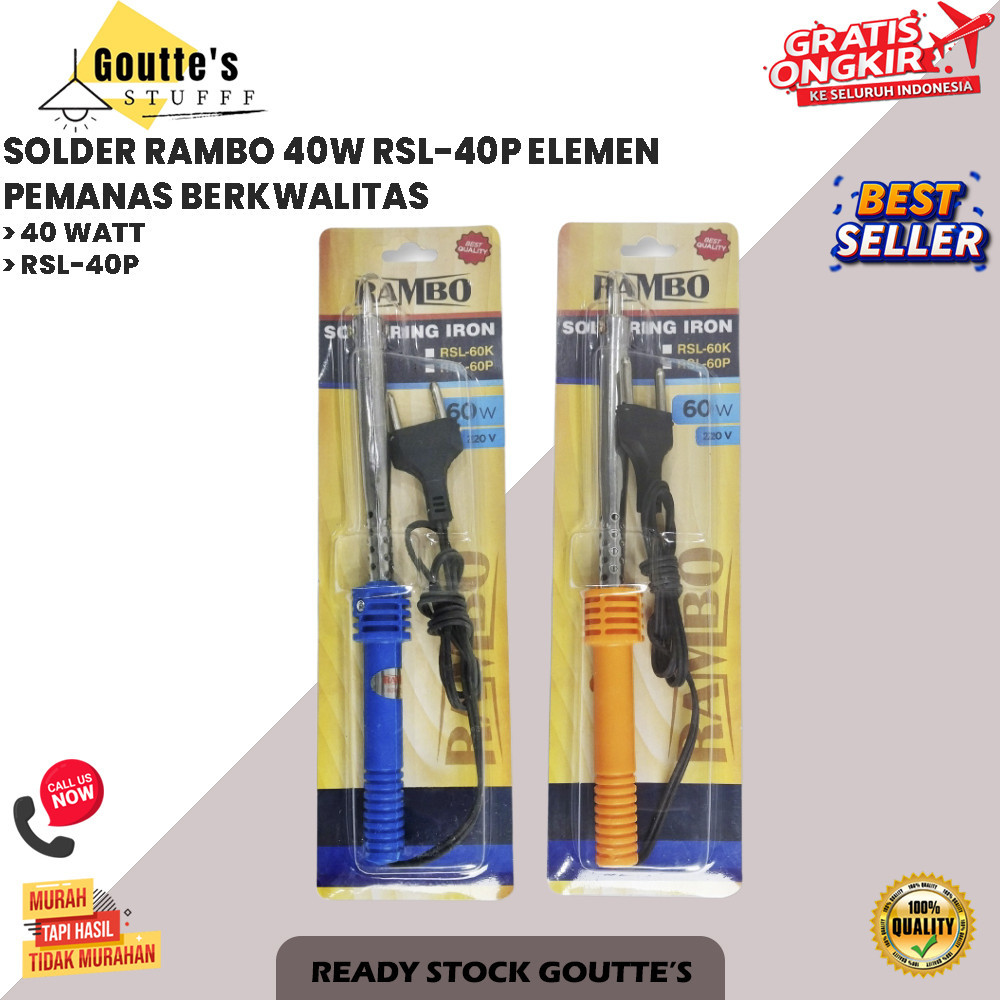 Jual SOLDER RAMBO 40W RSL-40P ELEMEN PEMANAS BERKWALITAS (GS) | Shopee ...