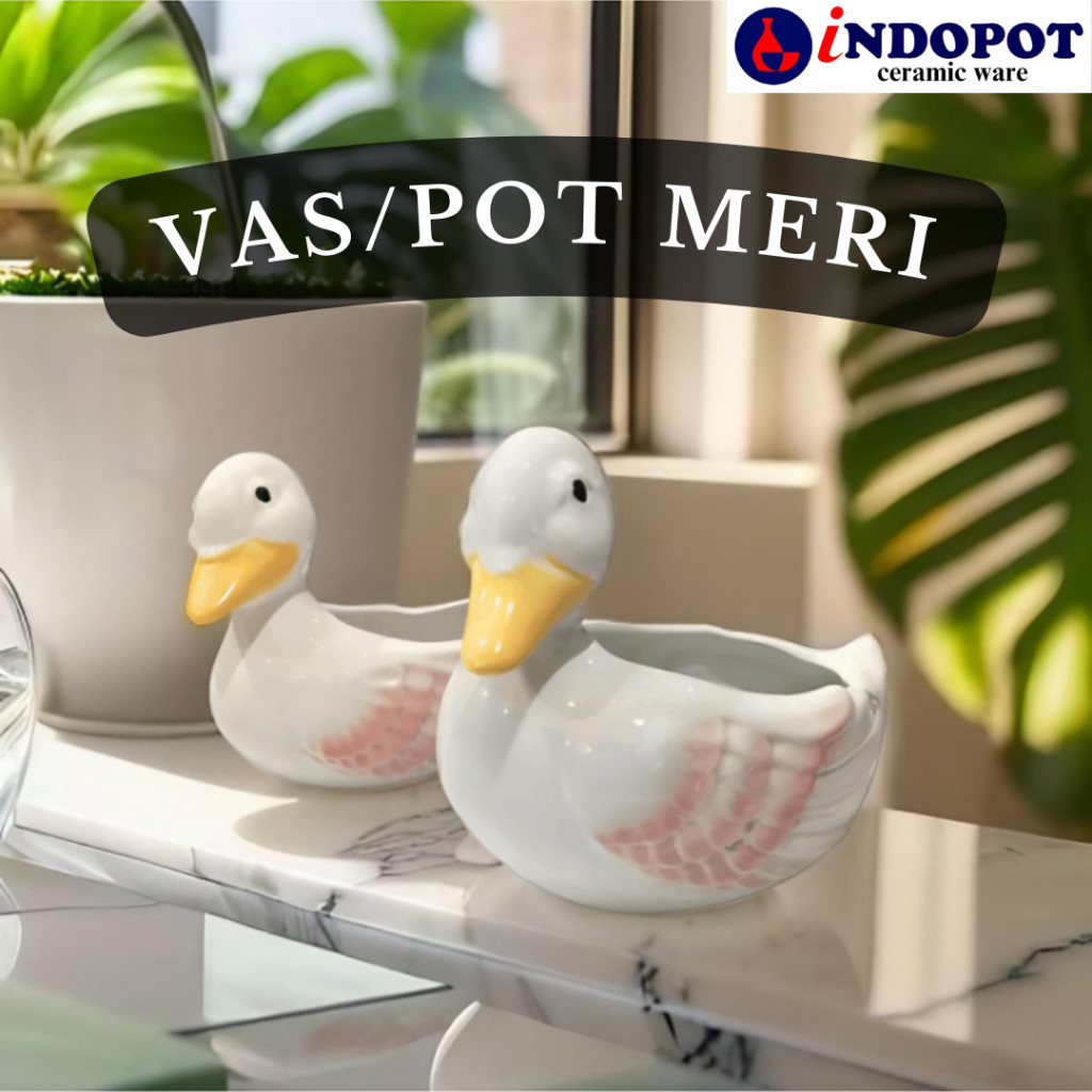 Jual INDOVAS- Vas Pot Bunga Keramik Model Hewan Meri untuk tanaman Hias ...
