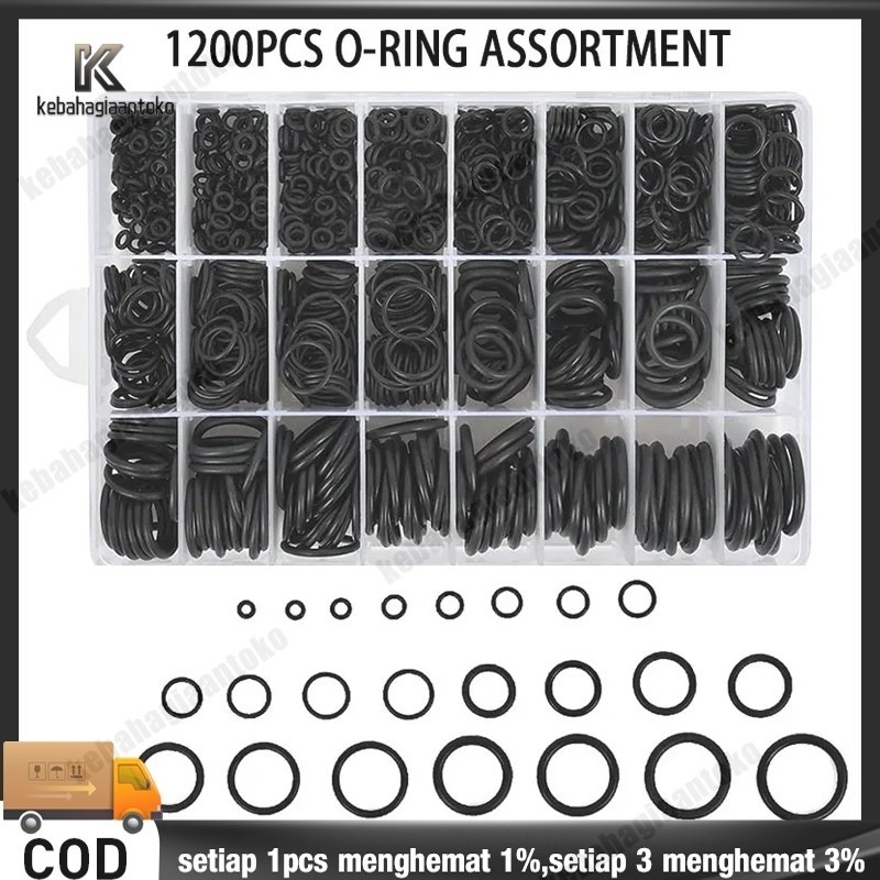 Jual O-ring Set - Oring Seal Kit 1200pcs - Karet Ring Set - Seal Set Motor Mobil - Sealing Rings ...