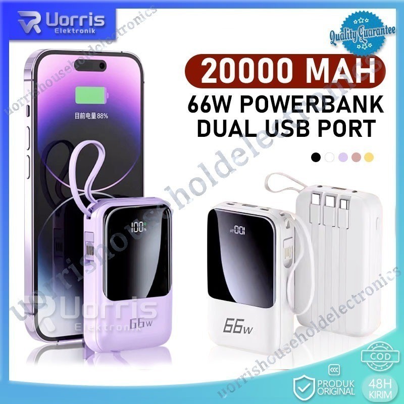 Jual Powerbank 20000 mAh mini size with 4 usb fast charging Lightweight ...