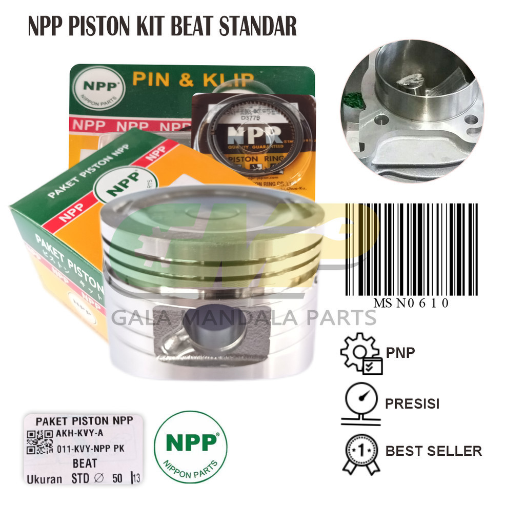Jual NPP Paket Piston Kit Honda Beat Karbu KVY Seher Ukuran Standar ...