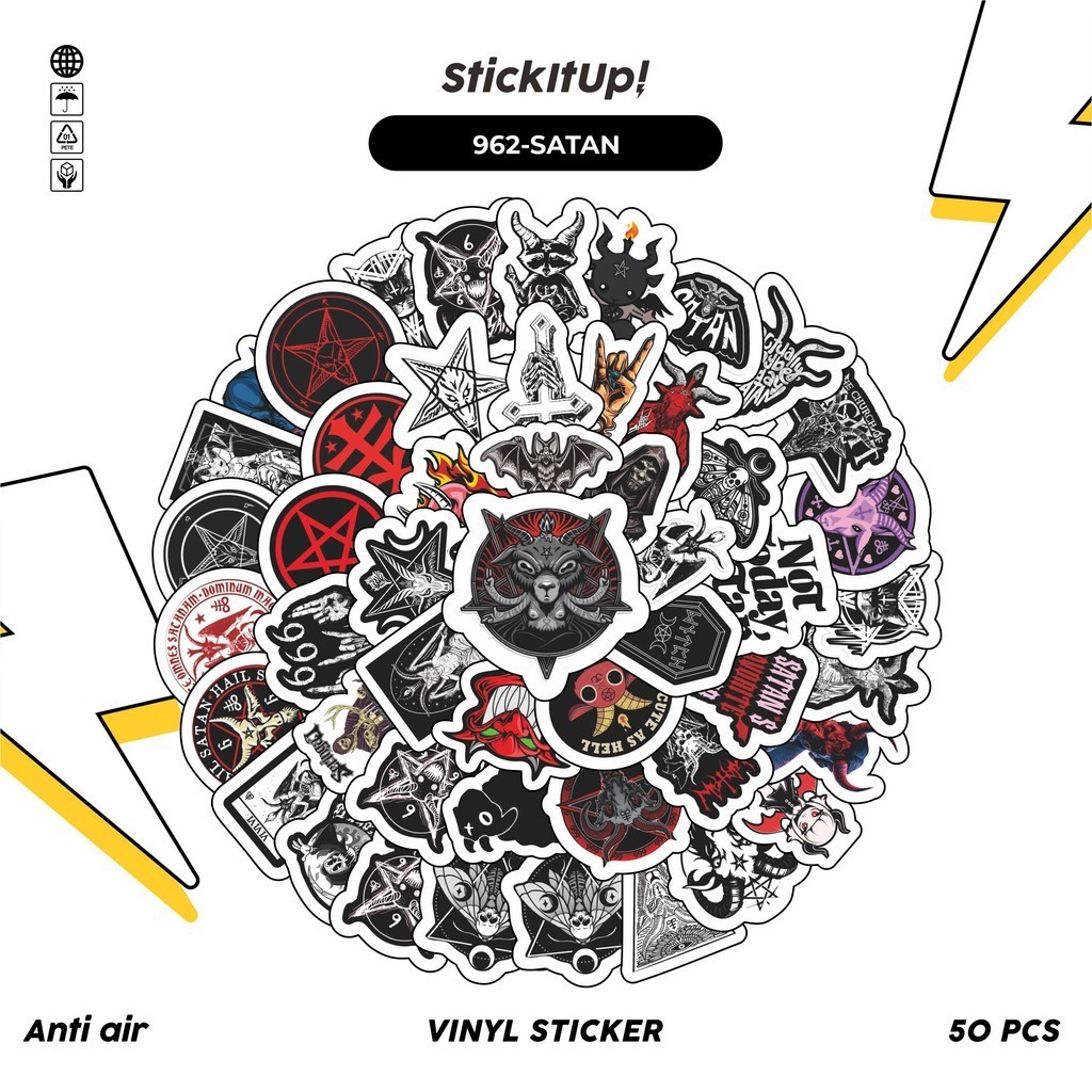 Jual COD 100 Pcs Stiker Pack Satan Setan Hantu Lucu Aesthetic Vynil ...